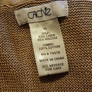 Cache | Jackets & Coats | Cache Ruffled Tan And Gold Hardware Linen ...